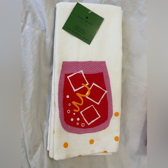 kate spade | Kitchen | Kate Spade White Kitchen Towels With Pink And ...